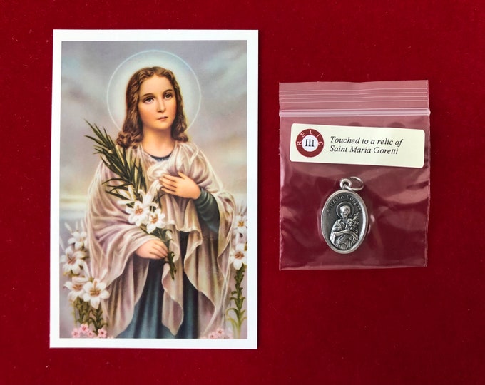 Saint Maria Goretti Relic Medal Pack Third Class Relic Holy Card ...