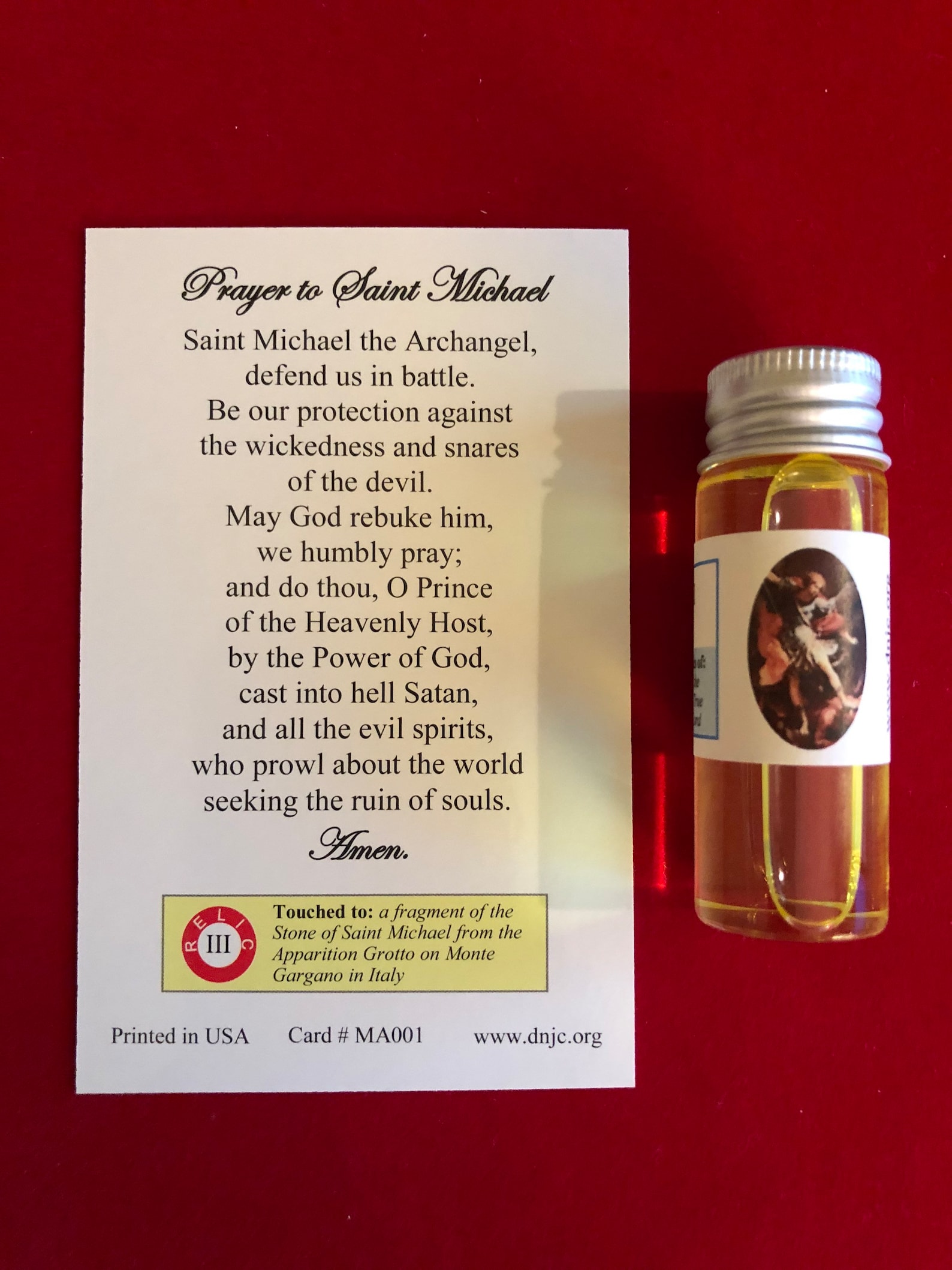 Saint Michael the Archangel Devotional Relic Holy Oil Pack (touched to ...