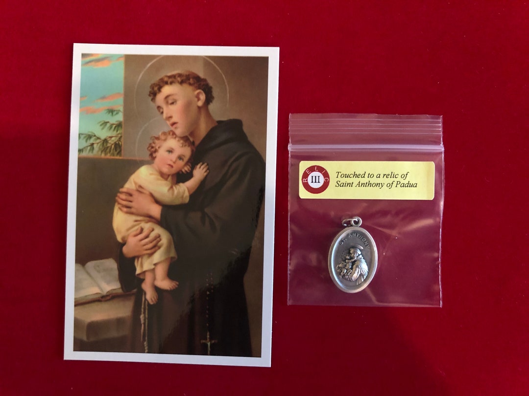 Saint Anthony of Padua Relic Medal Pack Third Class Relic Holy Card ...