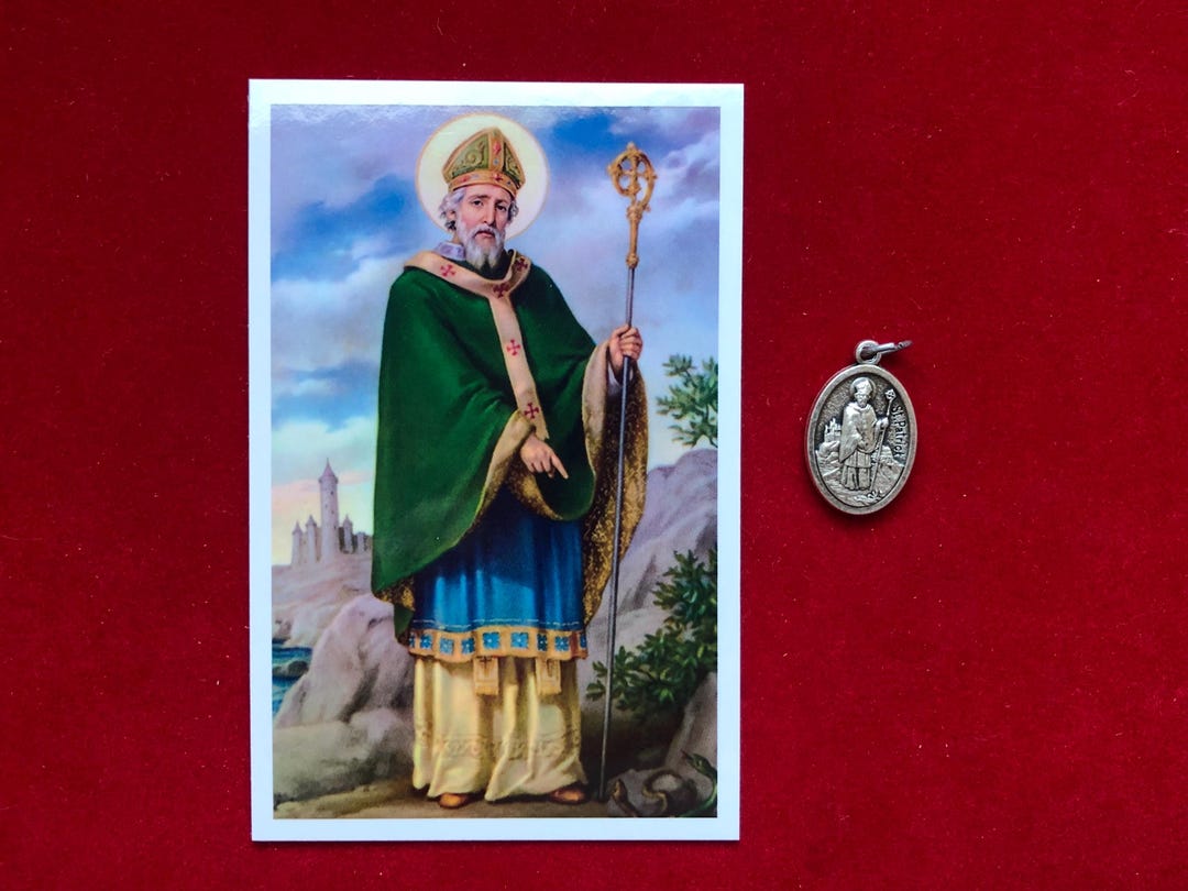 Saint Patrick Relic Medal Pack - Third Class Relic Holy Card & Medal ...