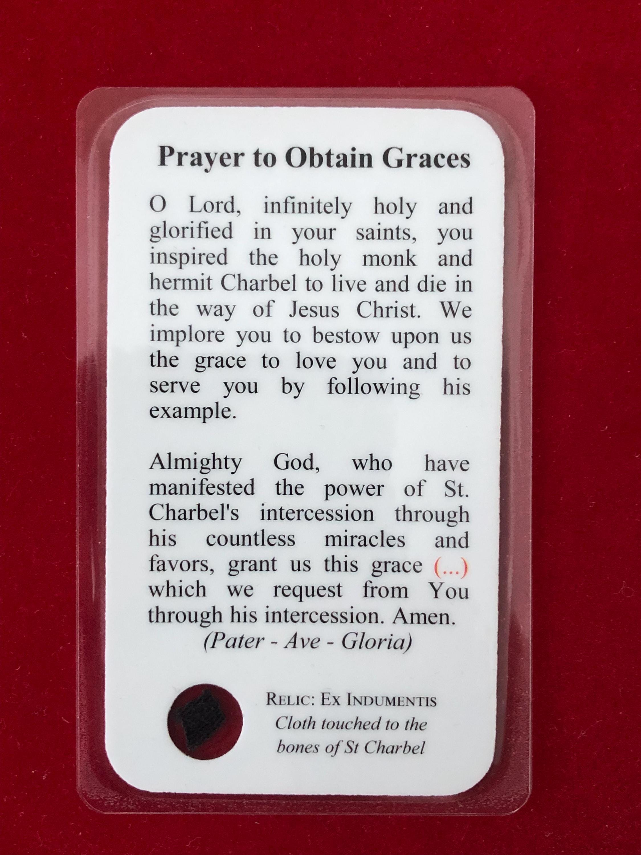 RELIC Saint Charbel Makhlouf Ex Indumentis Relic Card - Prayer to ...