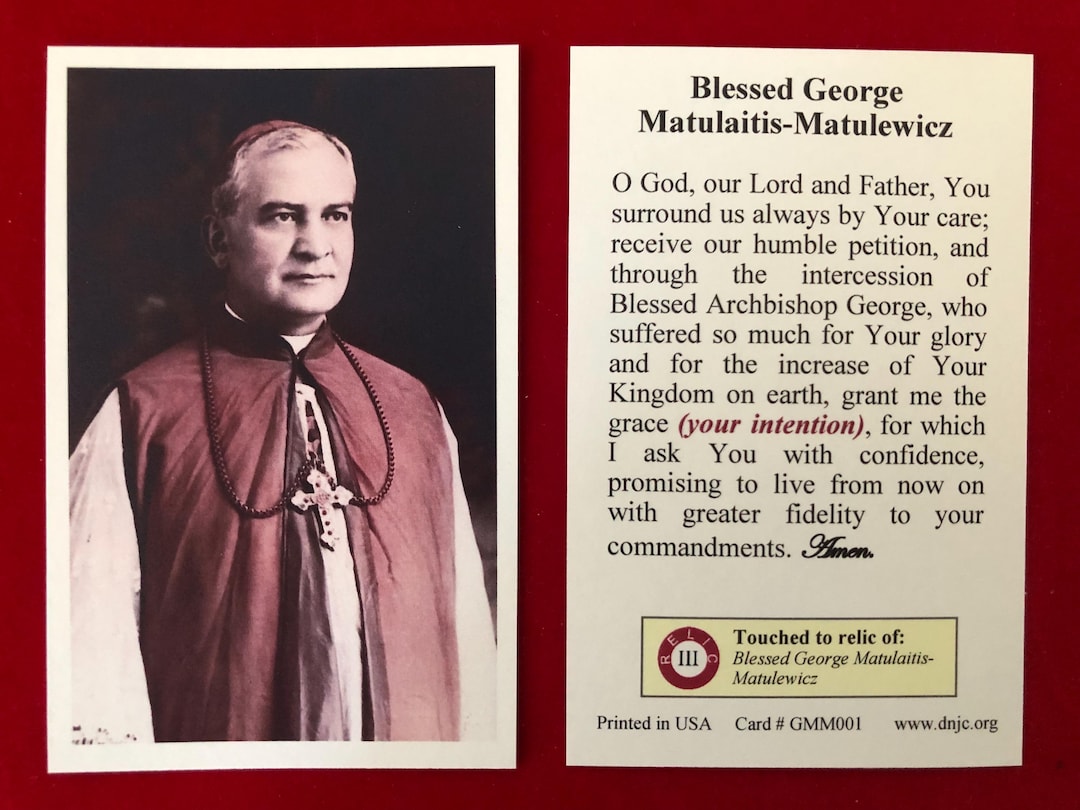 Blessed George Matulaitis-matulewicz Third Class Relic Holy Cards ...