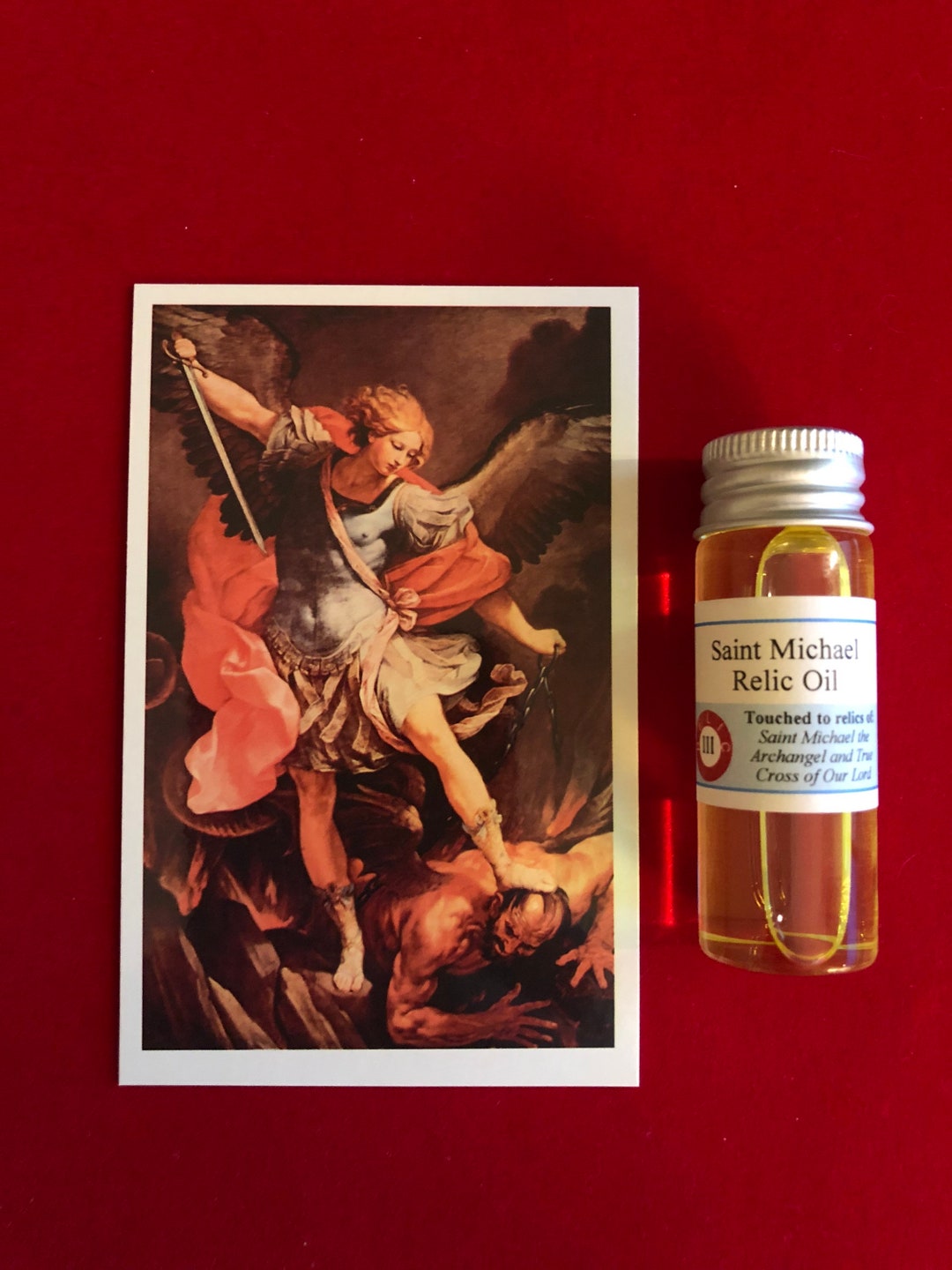 Saint Michael the Archangel Devotional Relic Holy Oil Pack (touched to ...