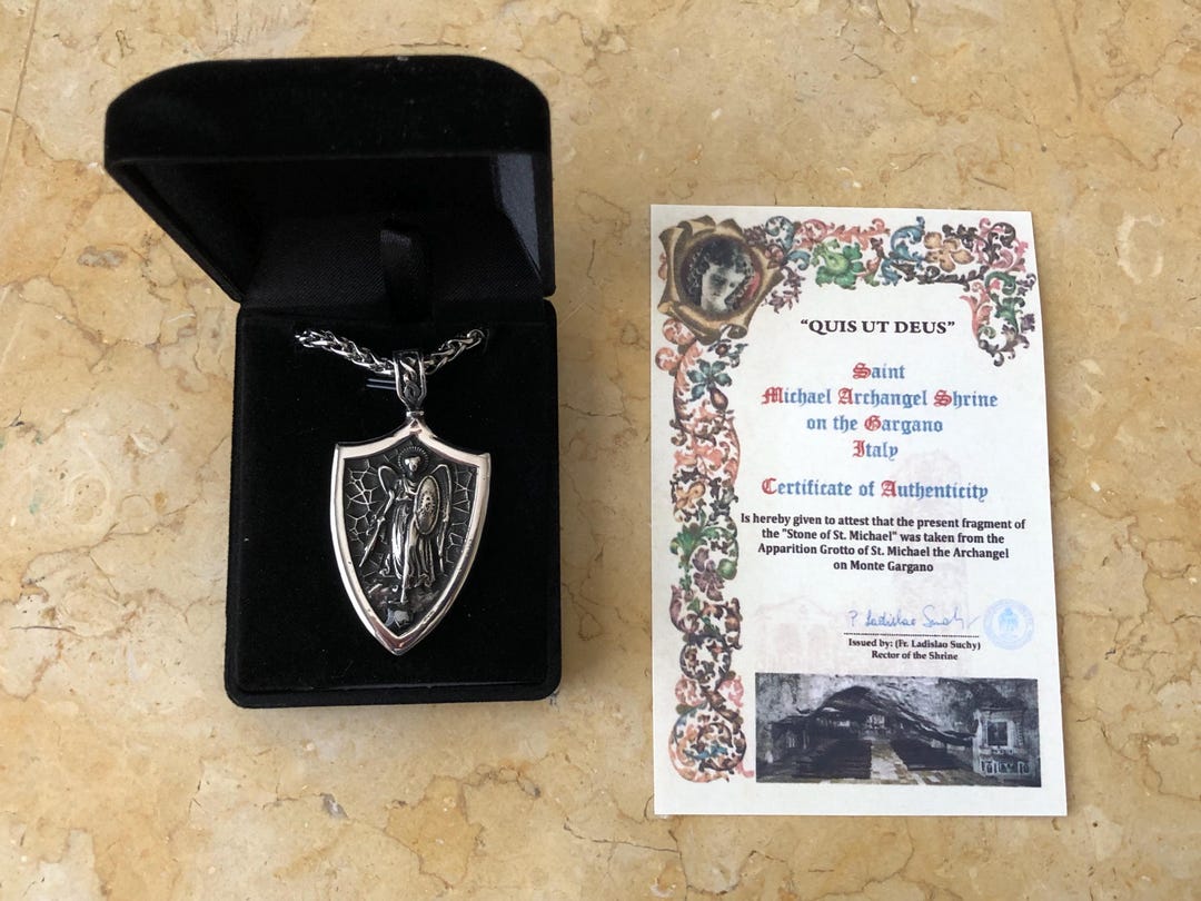 Stone of Saint Michael the Archangel Relic Necklace Pendant Genuine ...