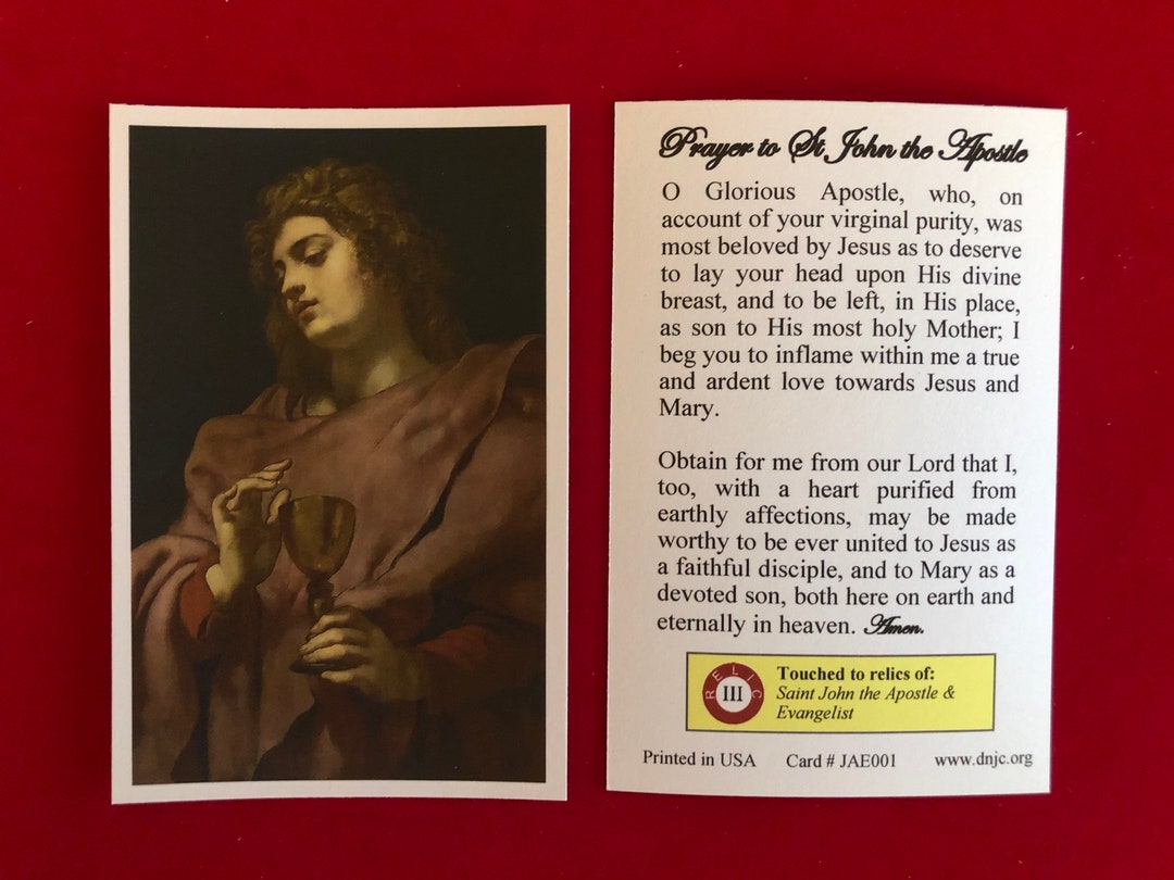 BULK PACK 50 CARDS - Saint John the Apostle and Evangelist Third Class ...