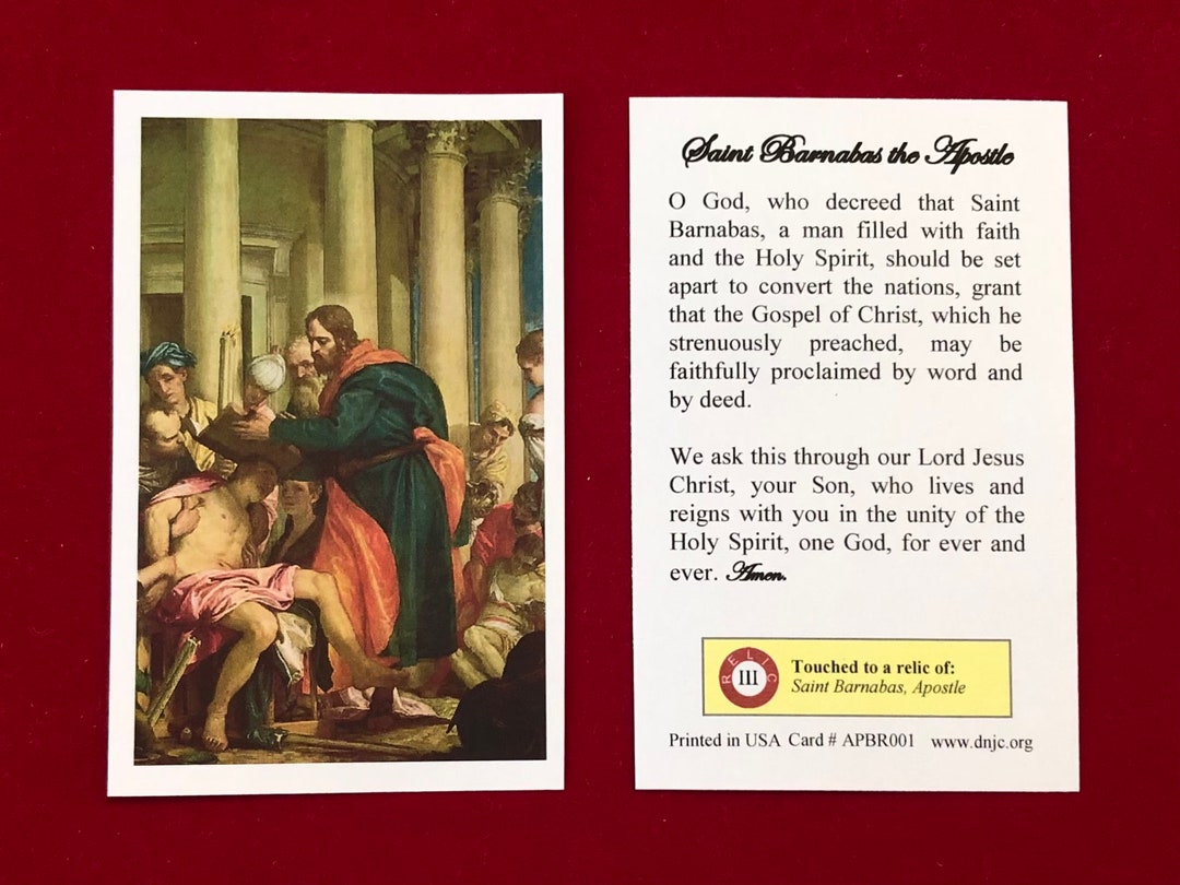 BULK PACK 50 CARDS - Saint Barnabas the Apostle Third Class Relic Holy ...