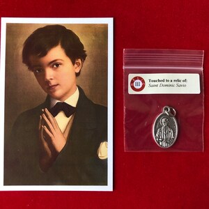 Saint Dominic Savio Relic Medal Pack - Third Class Relic Holy Card ...