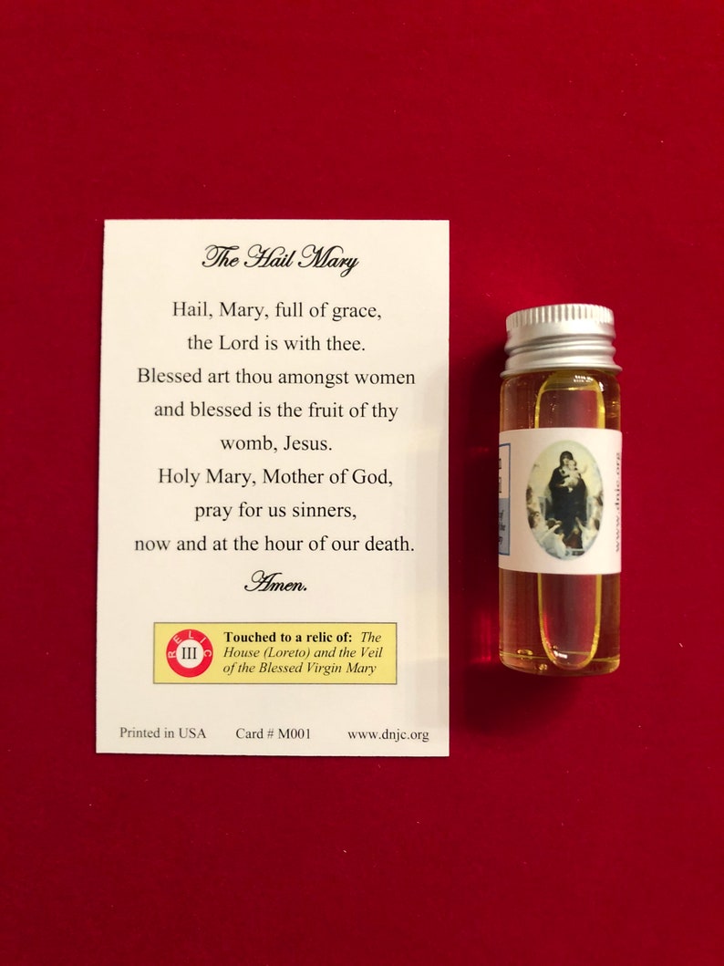 Blessed Virgin Mary Devotional Relic Holy Oil Pack (touched to a Relic ...