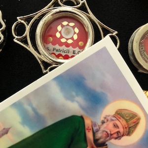 Saint Patrick Relic Holy Card (touched to a First Class Relic of Saint ...