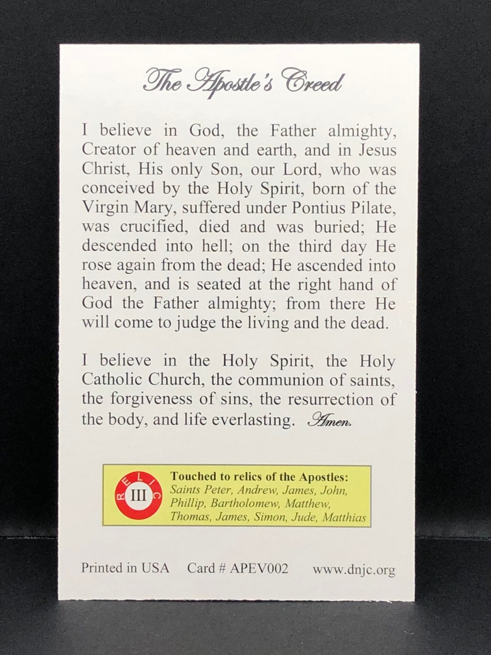 BULK PACK 50 CARDS Apostles Creed Third Class Relic Holy - Etsy