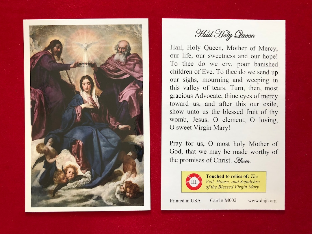 BULK PACK 50 CARDS - Blessed Virgin Mary Third Class Relic Holy Cards ...
