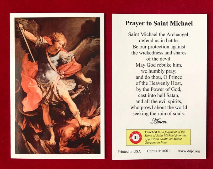St. Michael the Archangel Card With Guardian Angel Prayer Card | High ...