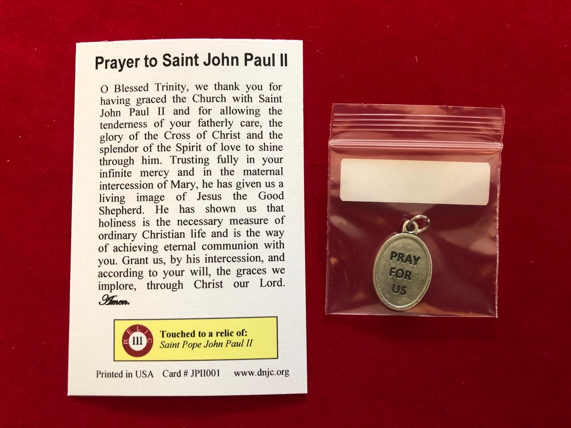 Saint John Paul II Relic Medal Pack Third Class Relic Holy - Etsy