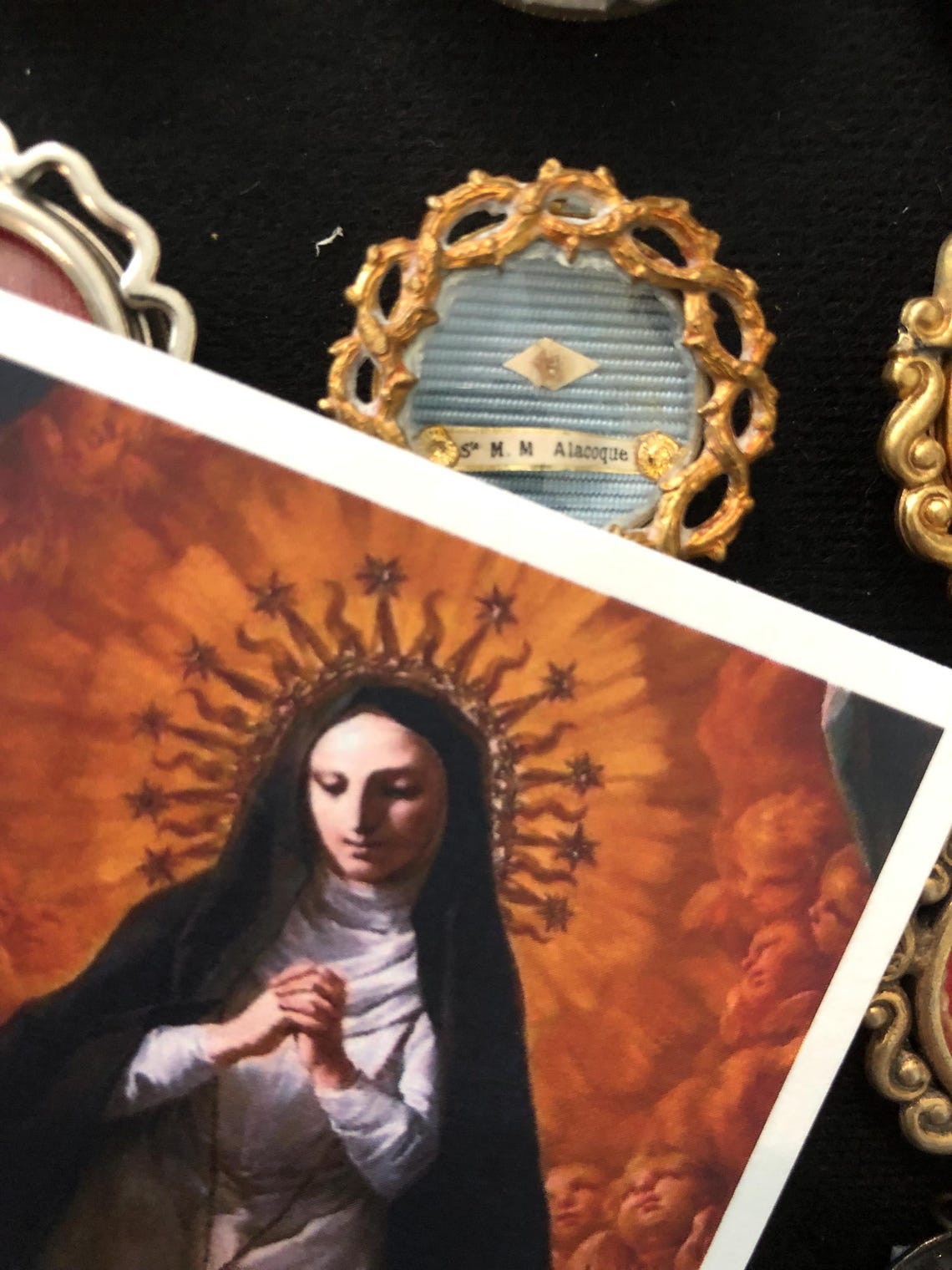 Saint Margaret Mary Alacoque Third Class Relic Holy Cards (touched to a ...