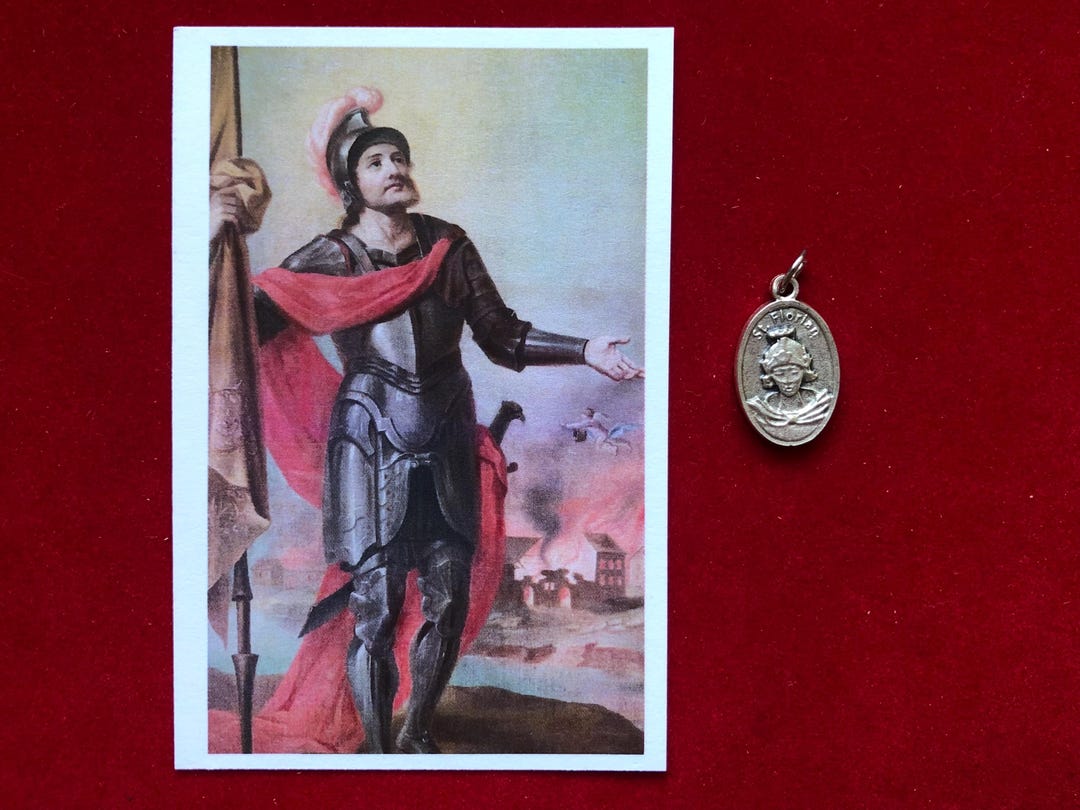 Saint Florian Relic Medal Pack - Third Class Relic Holy Card & Medal ...