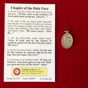 Holy Face of Jesus Relic Medal Pack - Third Class Relic Holy Card ...