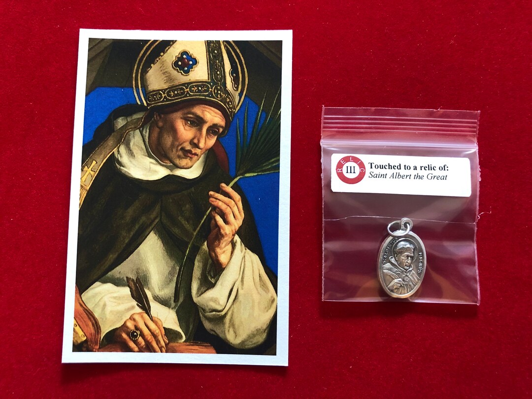 Saint Albert the Great Relic Medal Pack - Third Class Relic Holy Card ...