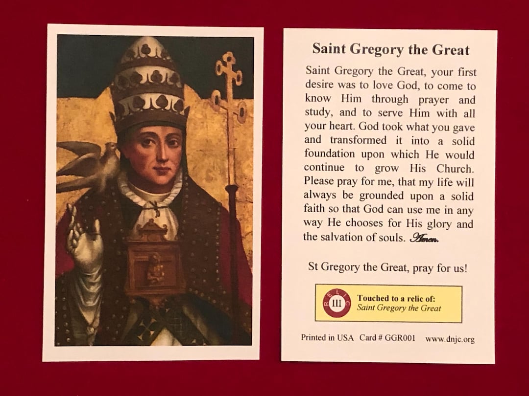Saint Gregory the Great Third Class Relic Holy Cards (touched to a ...