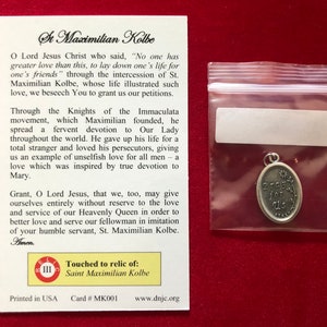 Saint Maximilian Kolbe Relic Medal Pack Third Class Relic - Etsy