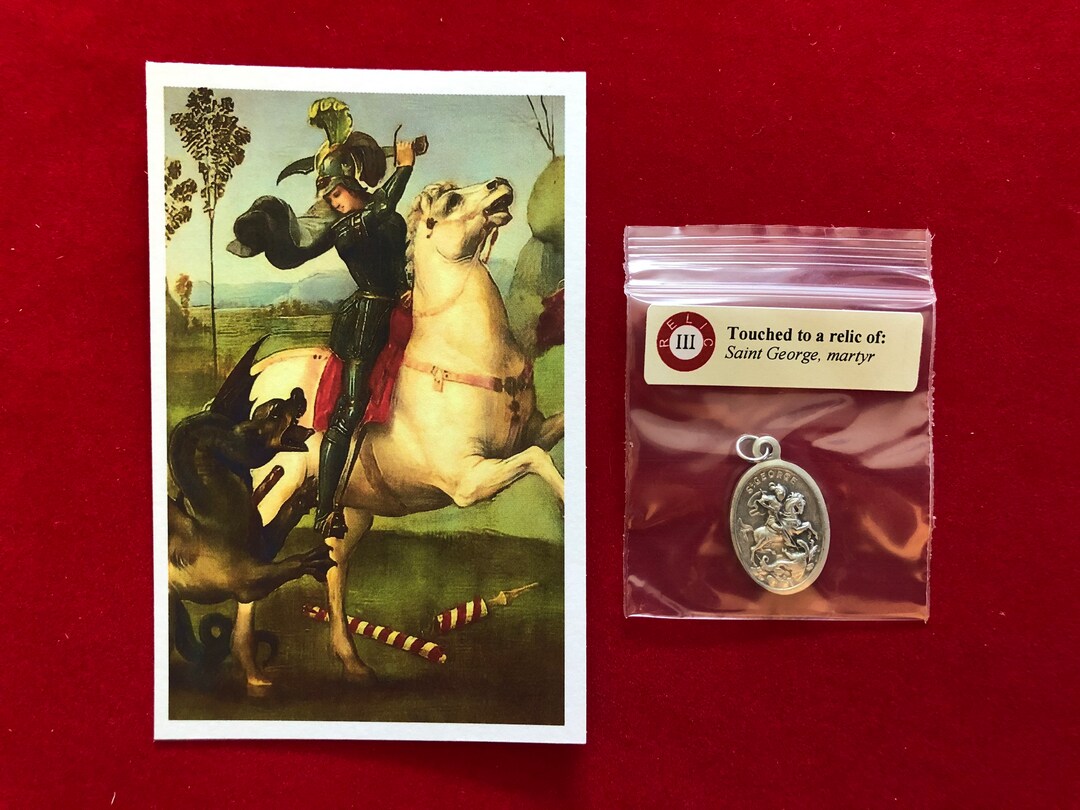 Saint George Relic Medal Pack Third Class Relic Holy Card & Medal ...