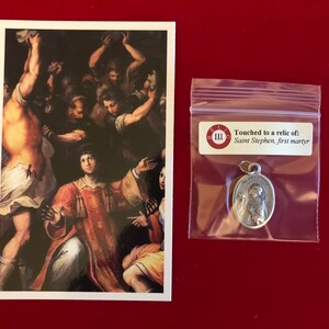 Saint Stephen the First Martyr Relic Medal Pack Third Class Relic Holy ...