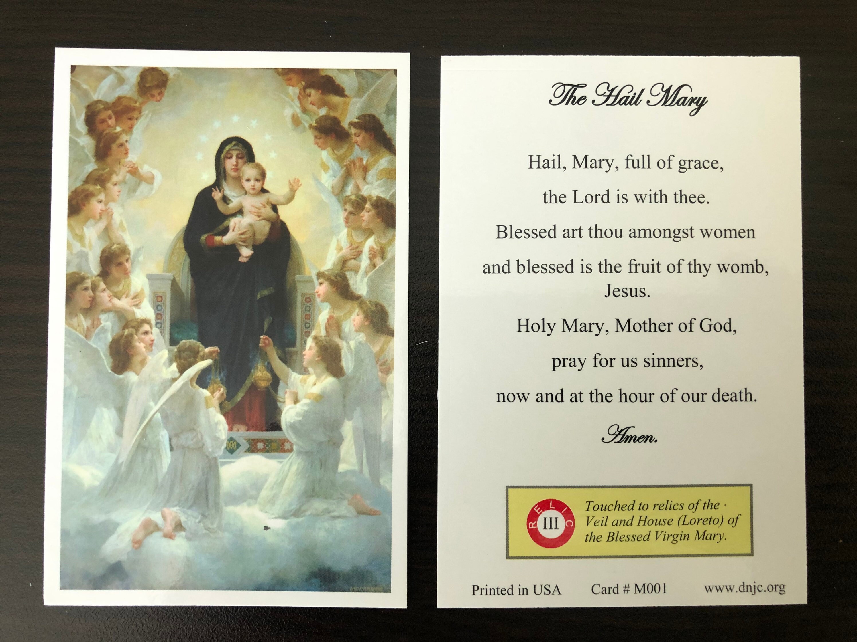 Blessed Virgin Mary Third Class Relic Holy Card touched to - Etsy