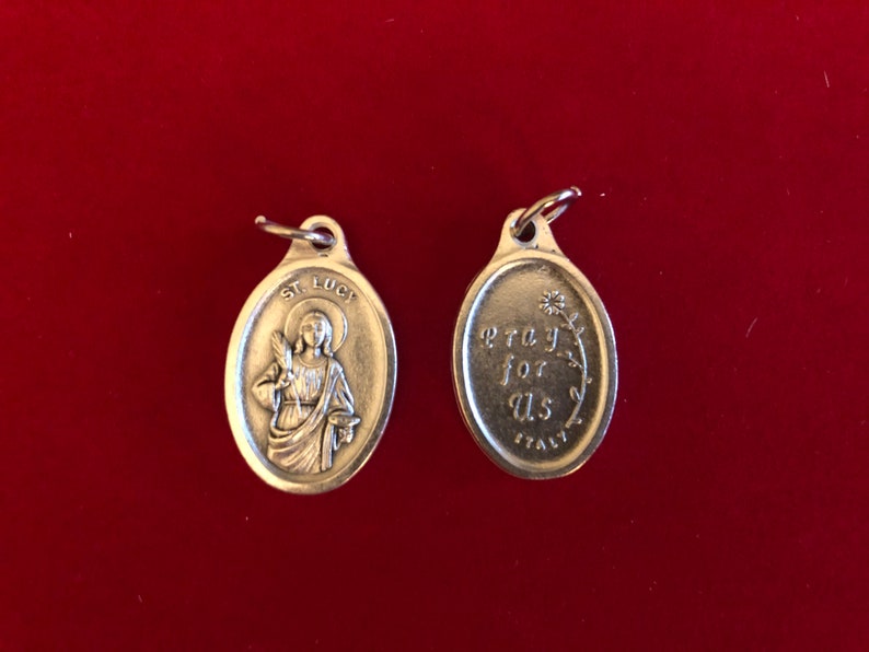 Saint Lucy Relic Medal Pack - Third Class Relic Holy Card & Medal ...