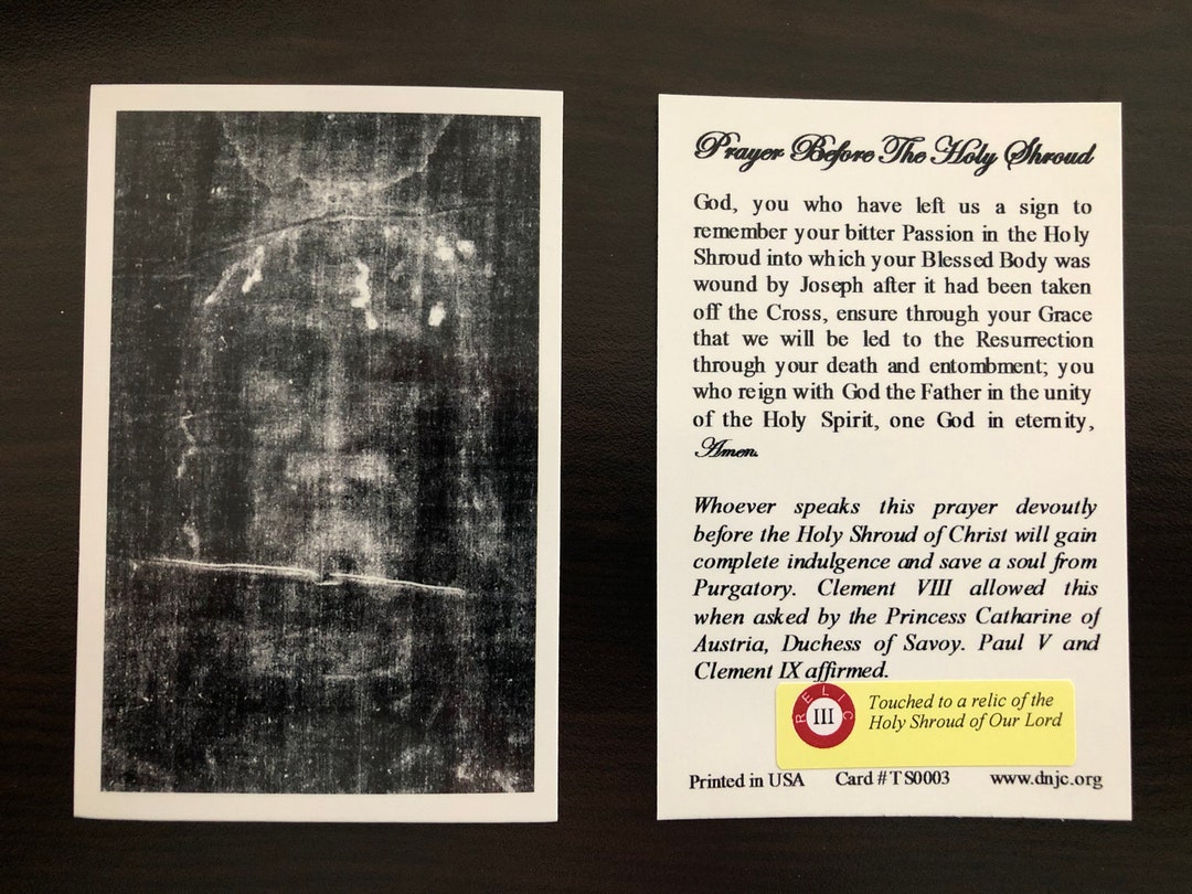 Holy Face Third Class Relic Holy Card touched to a Relic of the Holy ...