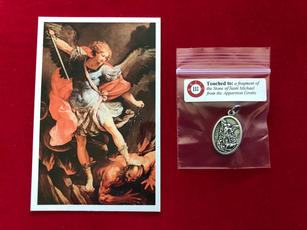 Saint Michael the Archangel Relic Medal Pack - Third Class Relic Holy ...