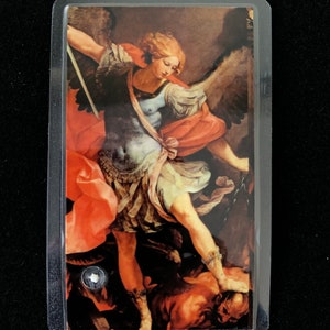 Stone of Saint Michael the Archangel Laminated Relic Card - Wallet ...