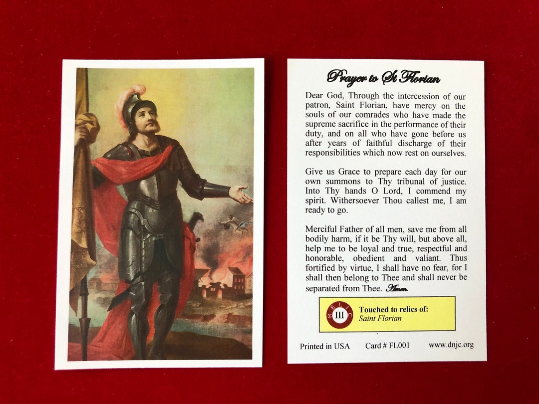 BULK PACK 50 CARDS - Saint Florian Third Class Relic Holy Cards ...