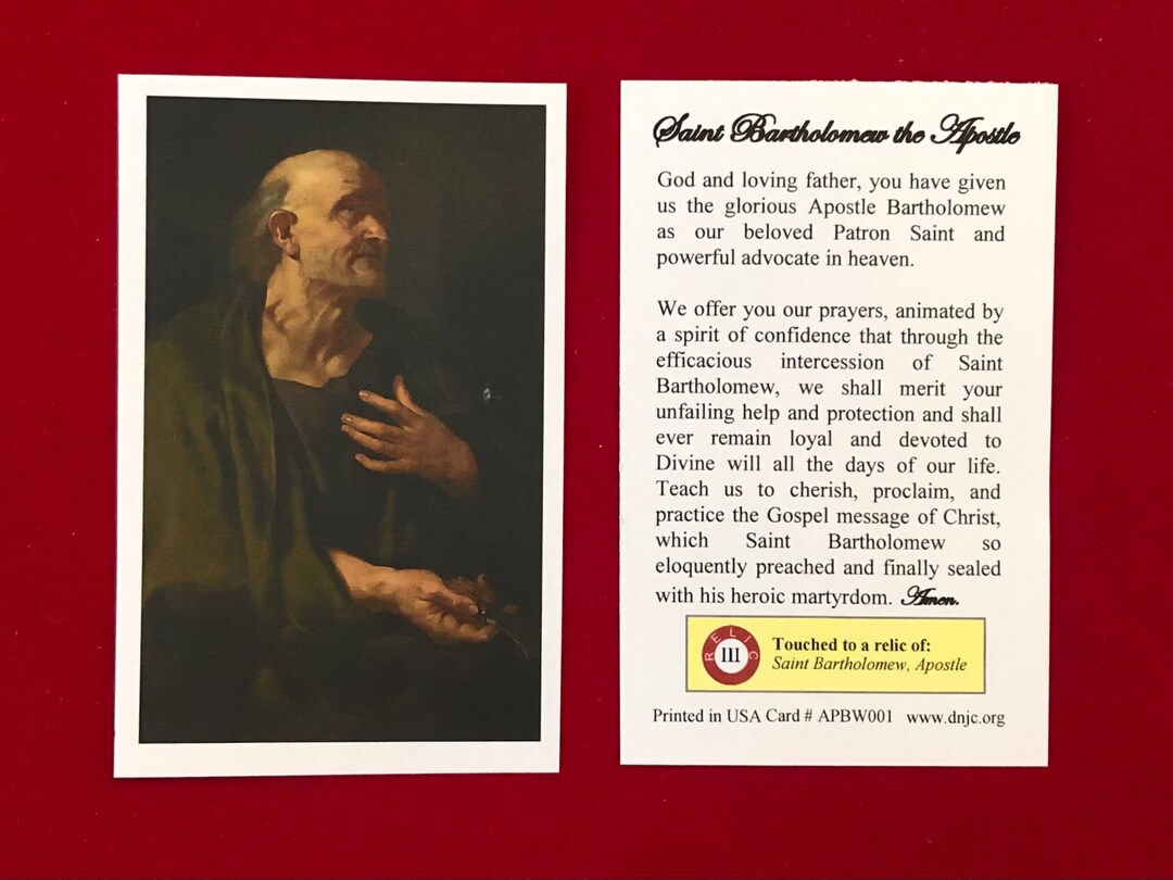 BULK PACK 50 CARDS - Saint Bartholomew the Apostle Third Class Relic ...