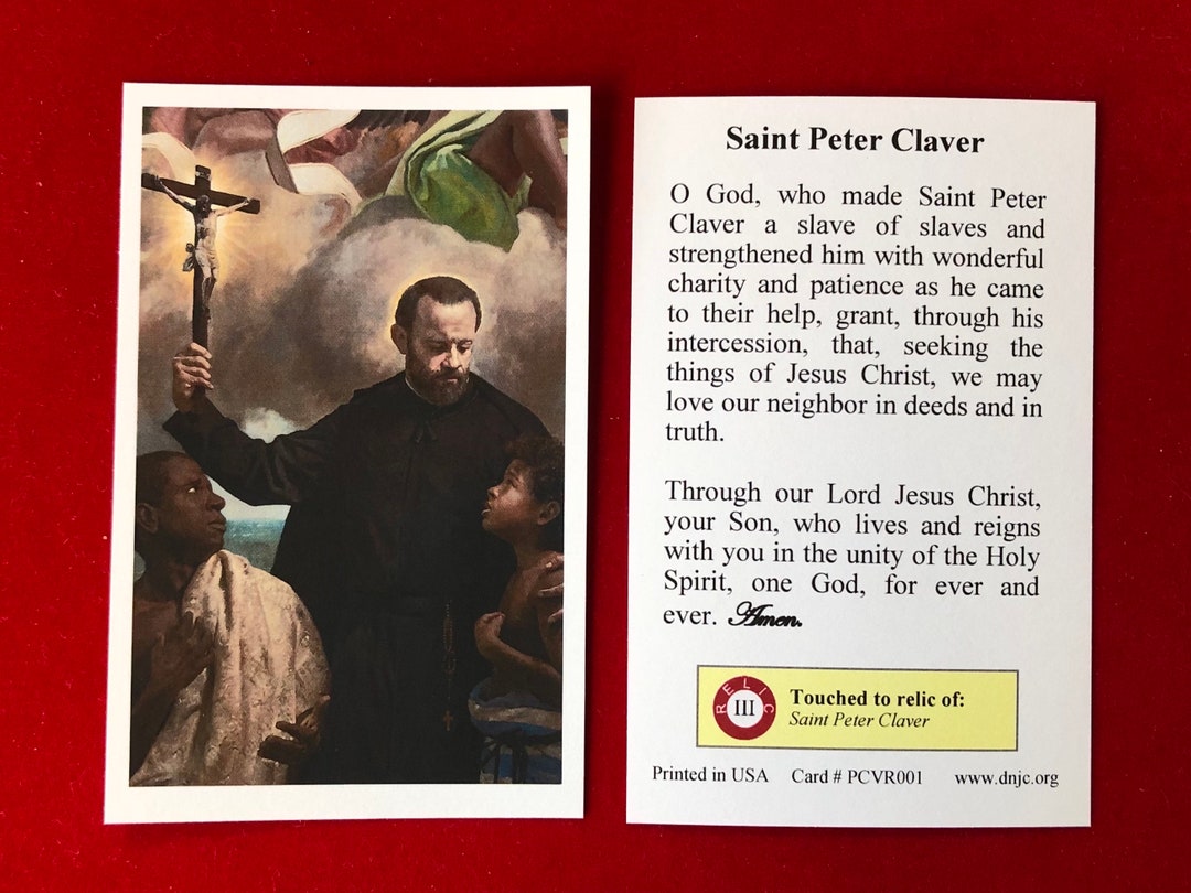 6-pack of Saint Peter Claver Third Class Relic Holy Cards (touched to a ...