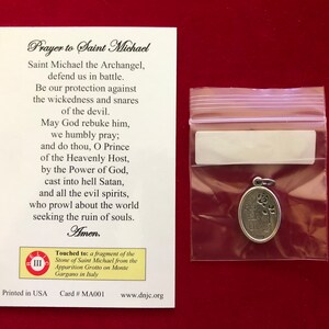 Saint Michael the Archangel Relic Medal Pack - Third Class Relic Holy ...