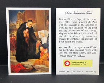 St. Vincent De Paul Holy Card Prayer Card pack of 25 - Etsy