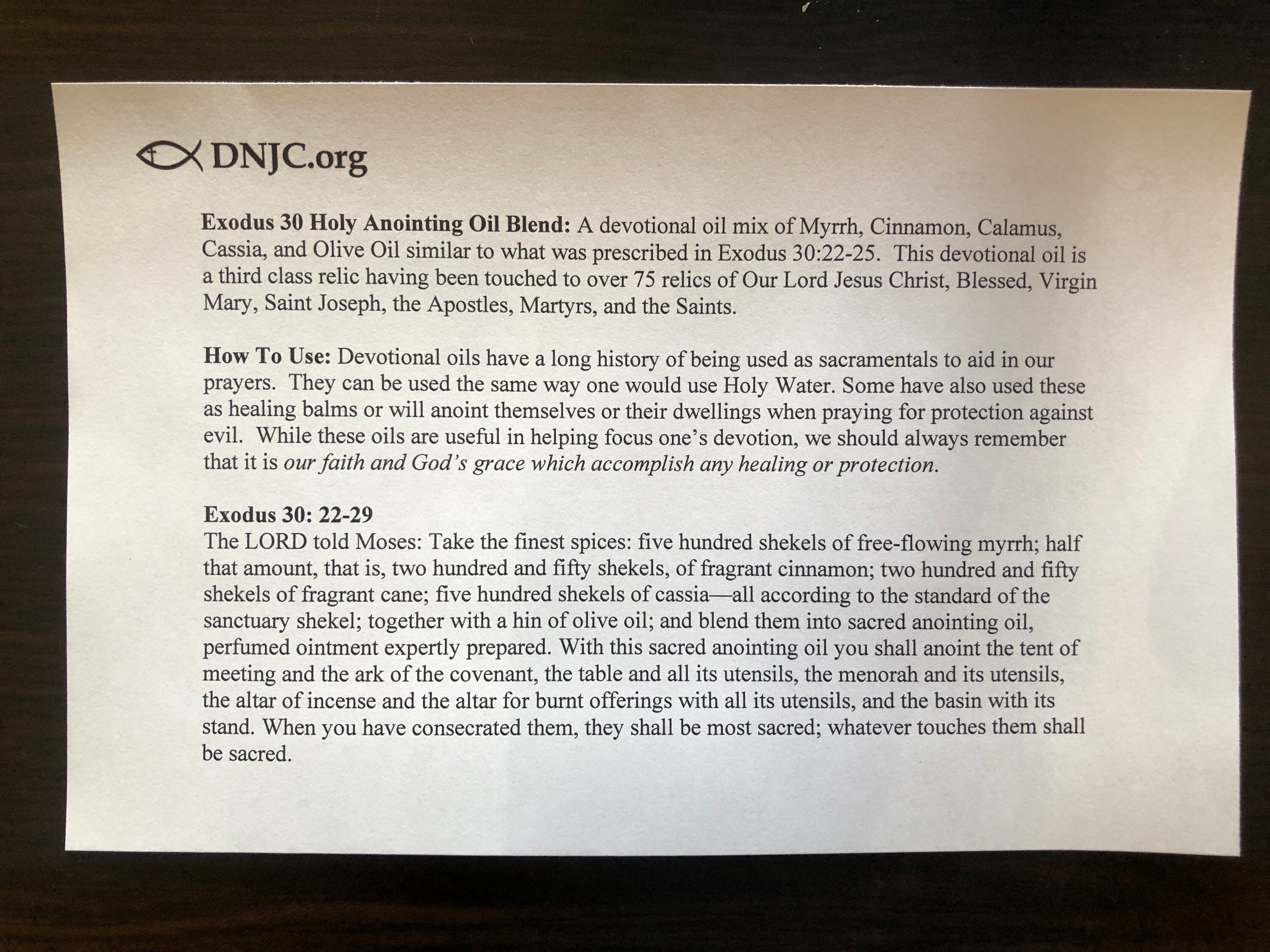 Exodus 30 Holy Anointing Oil touched to Over 75 Relics of Our | Etsy ...