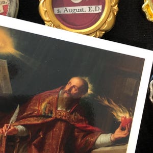 Saint Augustine of Hippo Third Class Relic Holy Card (touched to a ...