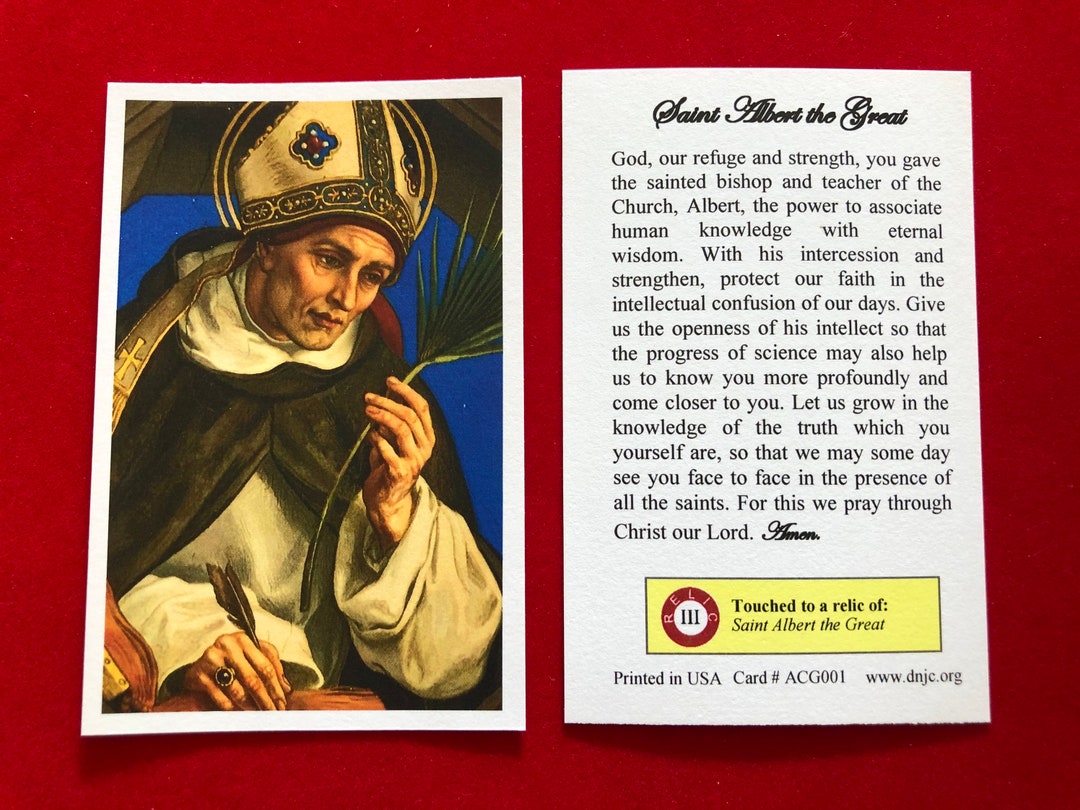 6-pack of Saint Albert the Great Third Class Relic Holy Cards (touched ...