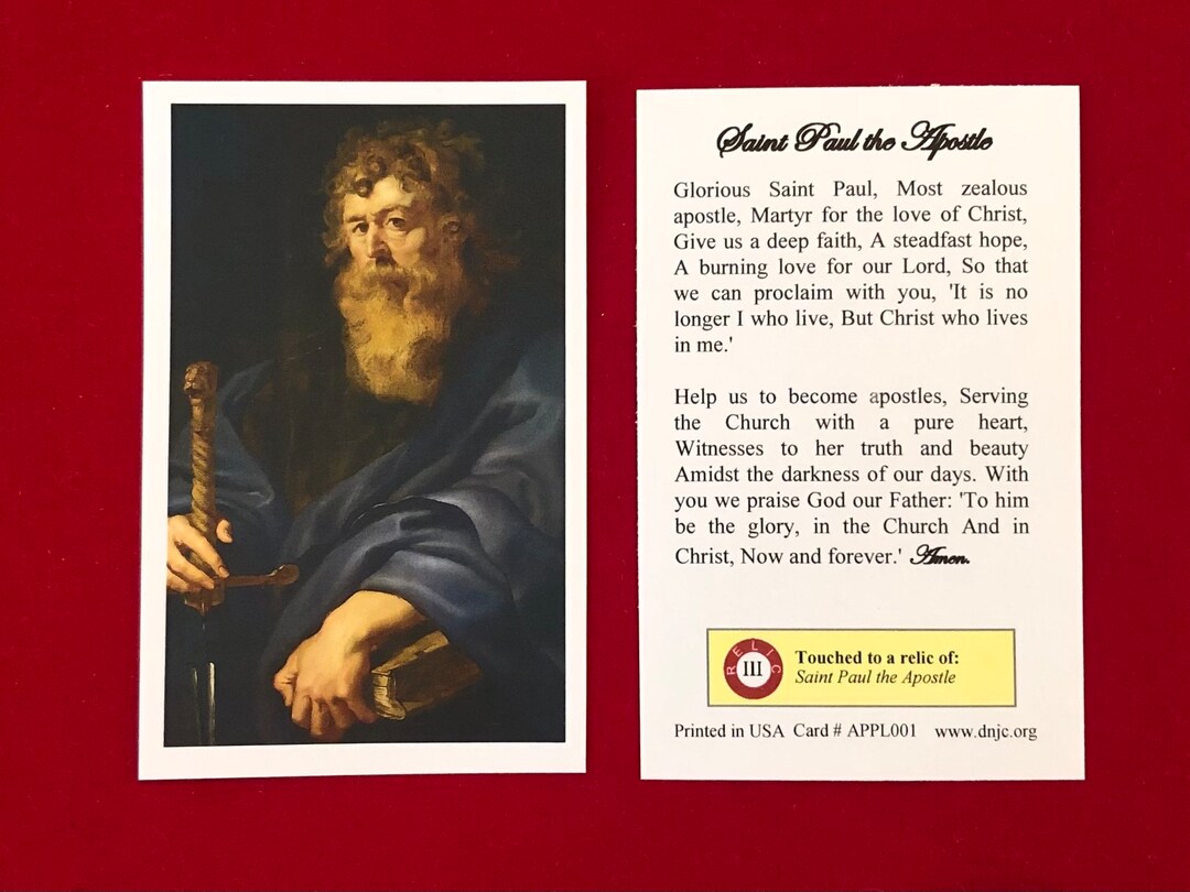 BULK PACK 50 CARDS - Saint Paul the Apostle Third Class Relic Holy ...