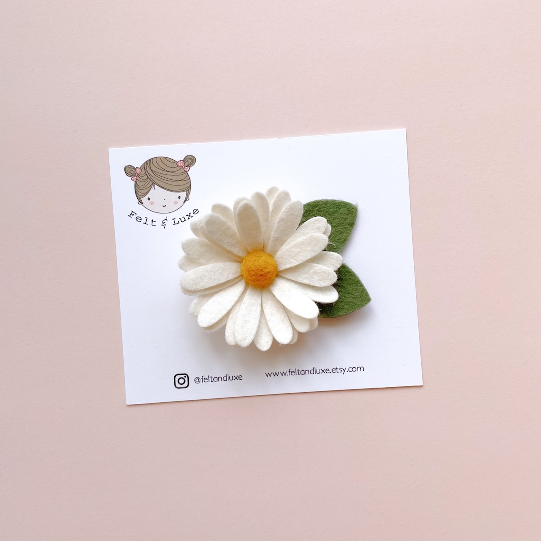 Daisy Hair Clip, Wild Daisy Headband, Felt Hair Clip, Flower Hair Clip ...