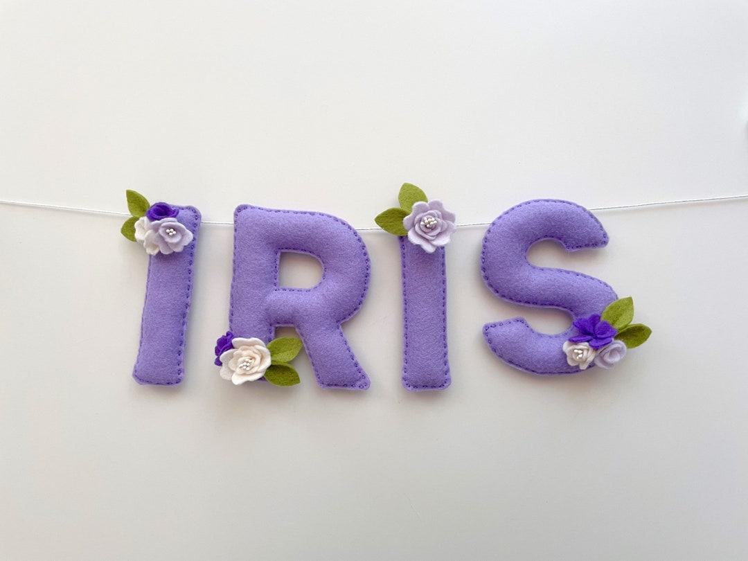 Purple Name Banner, Nursery Room Banner, Name Banner, Decorative Banner ...