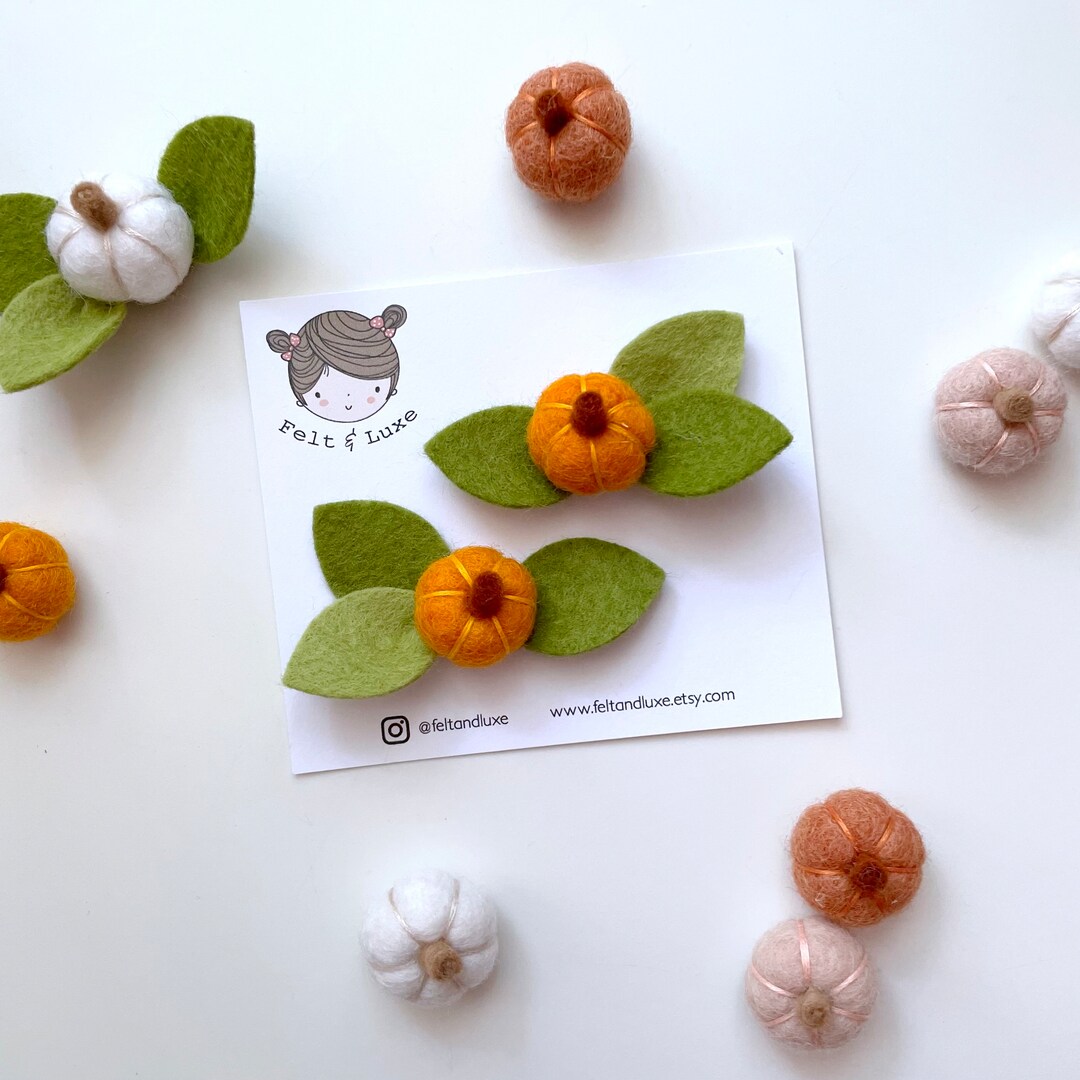 Pumpkin Hair Clip, Pumpkin Headband, Toddler Pumpkin Hair Clip ...
