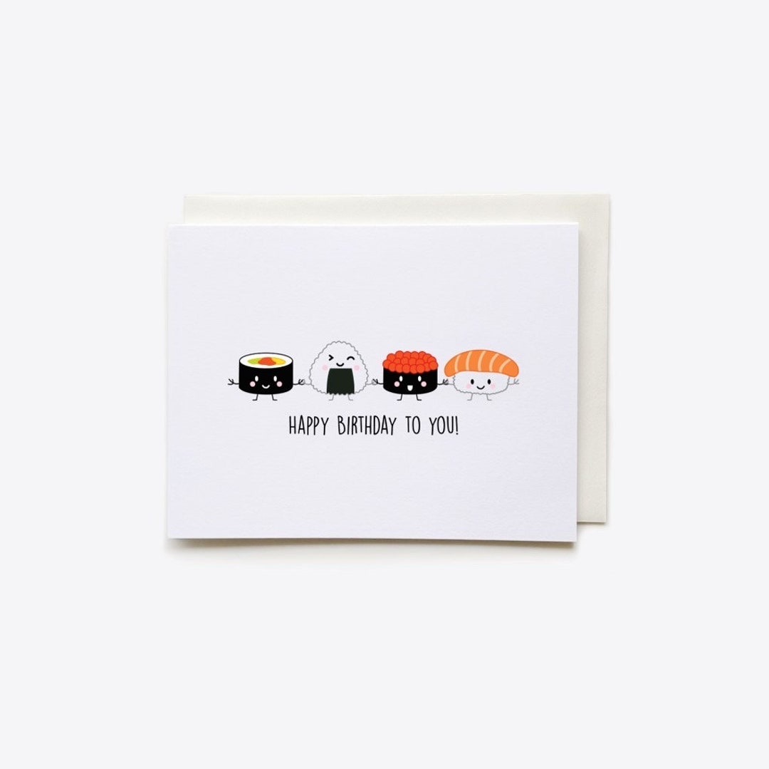 Sushi Birthday Card, Happy Birthday, Sushi Card, Sushi Birthday - Etsy