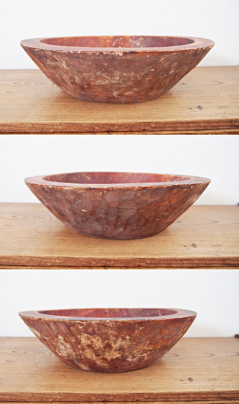 A Japanese Vintage Hand-carved Wood Kneading Bowl for Soba - Oharibako ...
