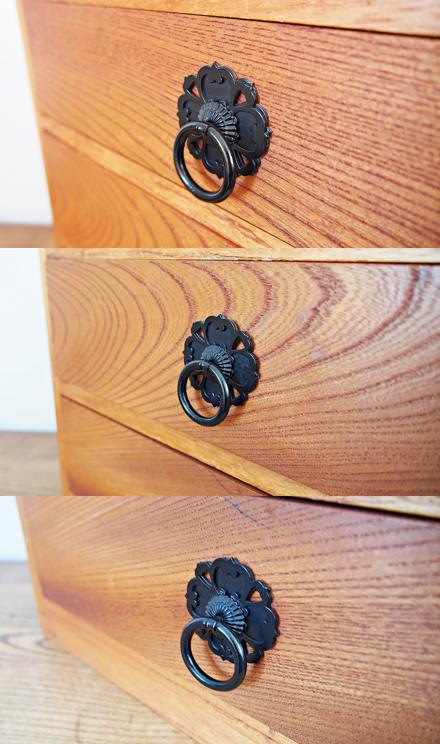 A Japanese Vintage Desktop Wood Chest With Natural Wood Grain - Etsy