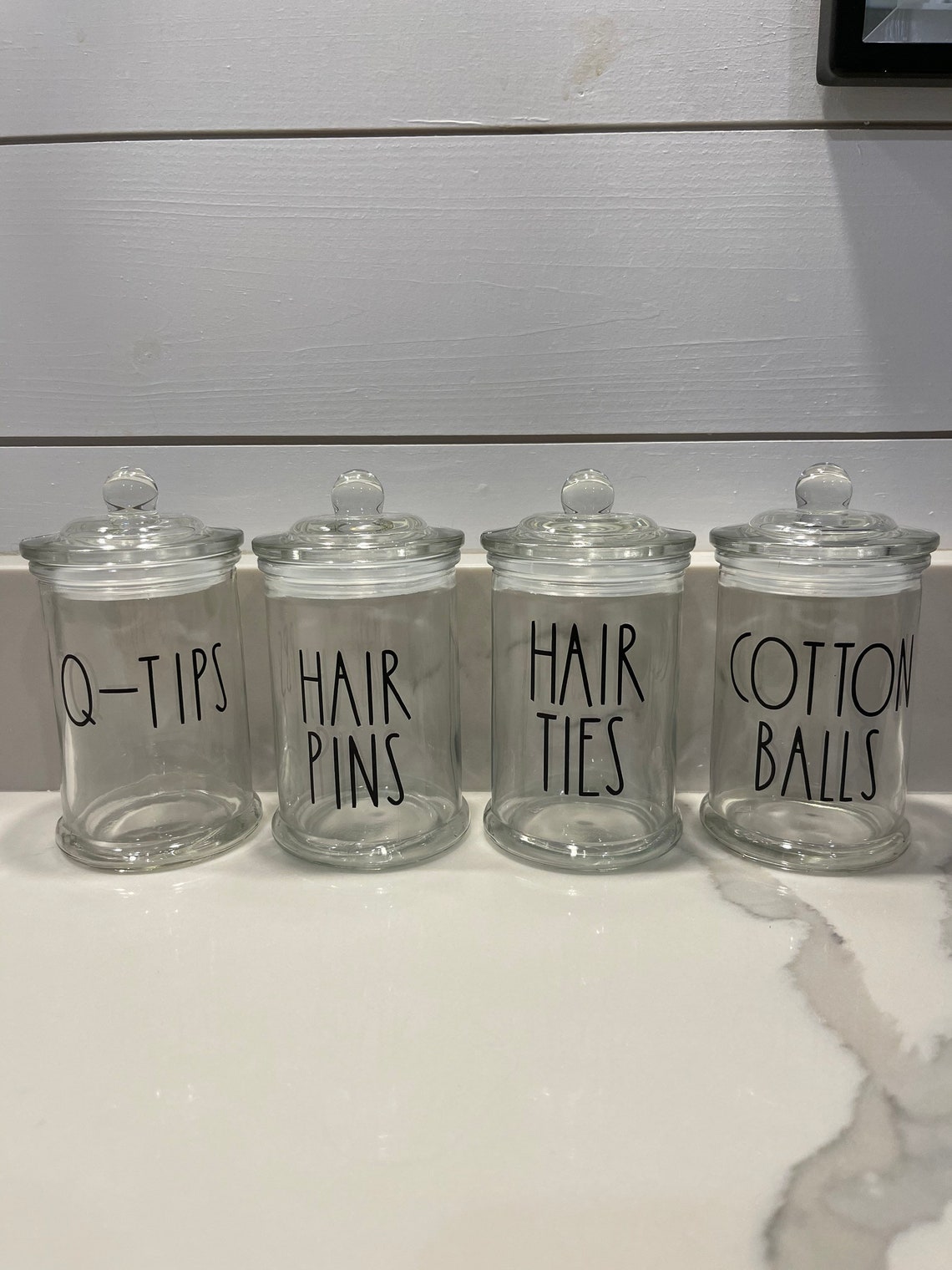 Rae Dunn Inspired Bathroom Storage Jars Set or Individual - Etsy
