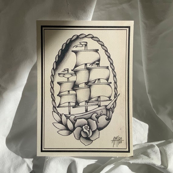 Traditional Ship Drawing