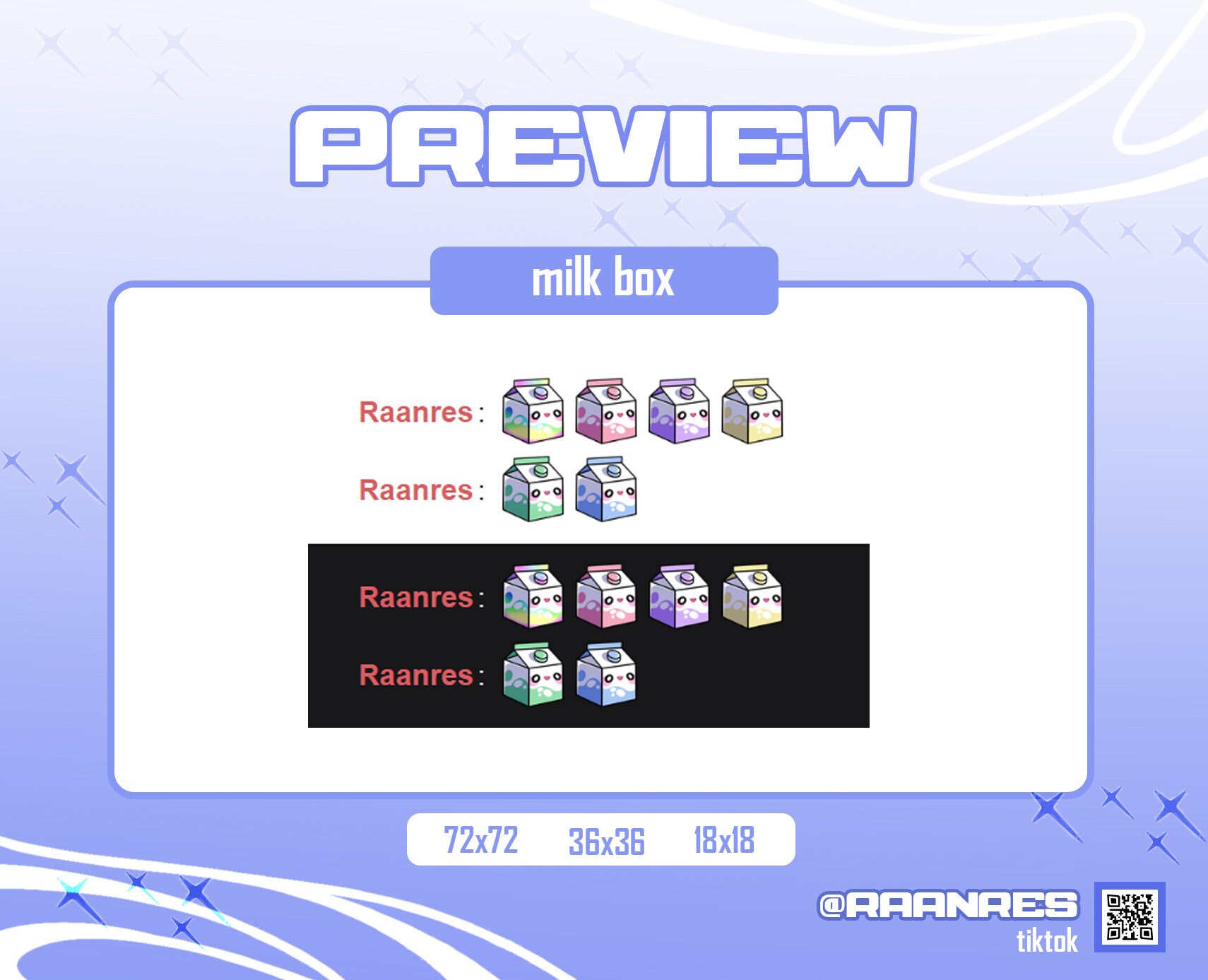 Twitch Sub Emotes Milk Box Japanese Lunch Milk Carton | Sub Badges for ...