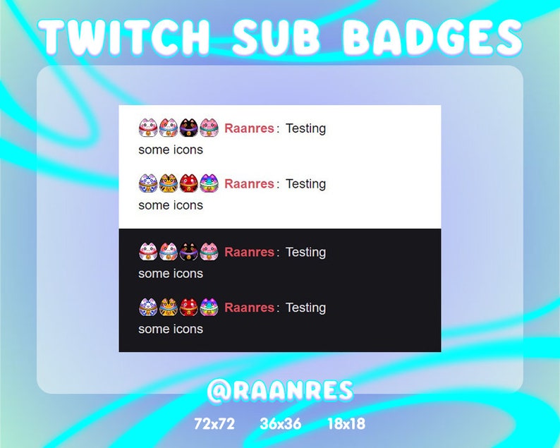 Twitch Sub Emotes Lucky Cat Japanese Maneki Neko Sub Badges - Etsy