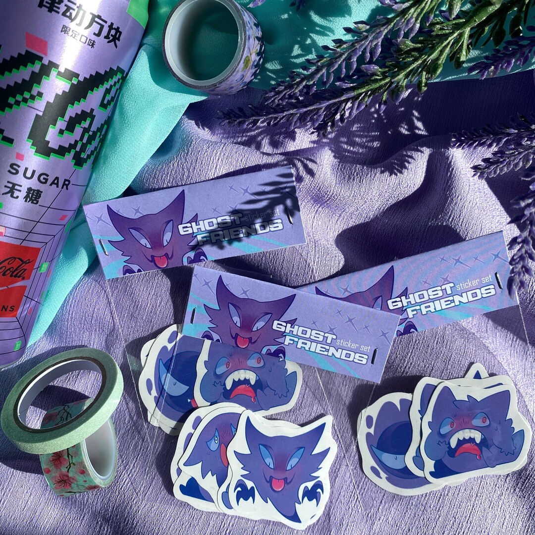 Gengar Haunter Gastly Pokemon Sticker Pack of 5 Gloss - Etsy